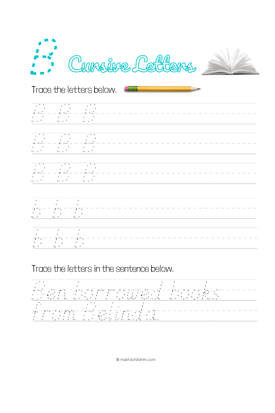 Cursive B Worksheet Cursive Capital And Small Letter B