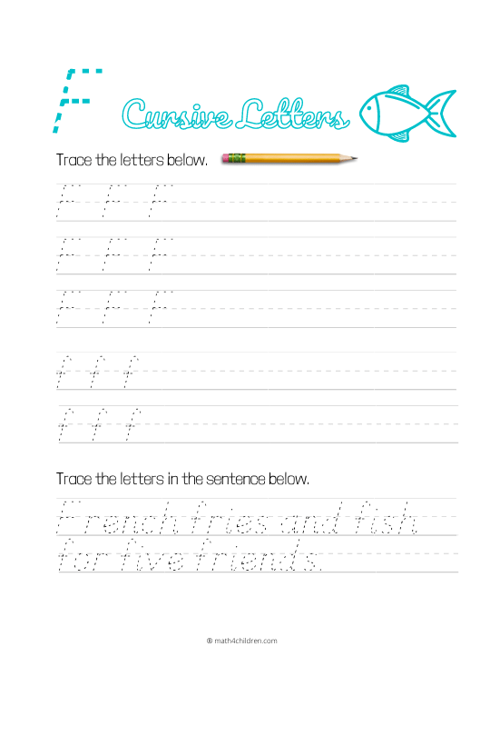 Cursive F Worksheet Cursive Handwriting Letter F