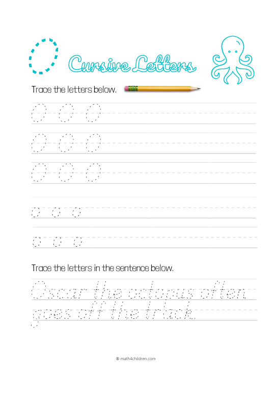 Cursive O Worksheet Cursive Handwriting Letter O