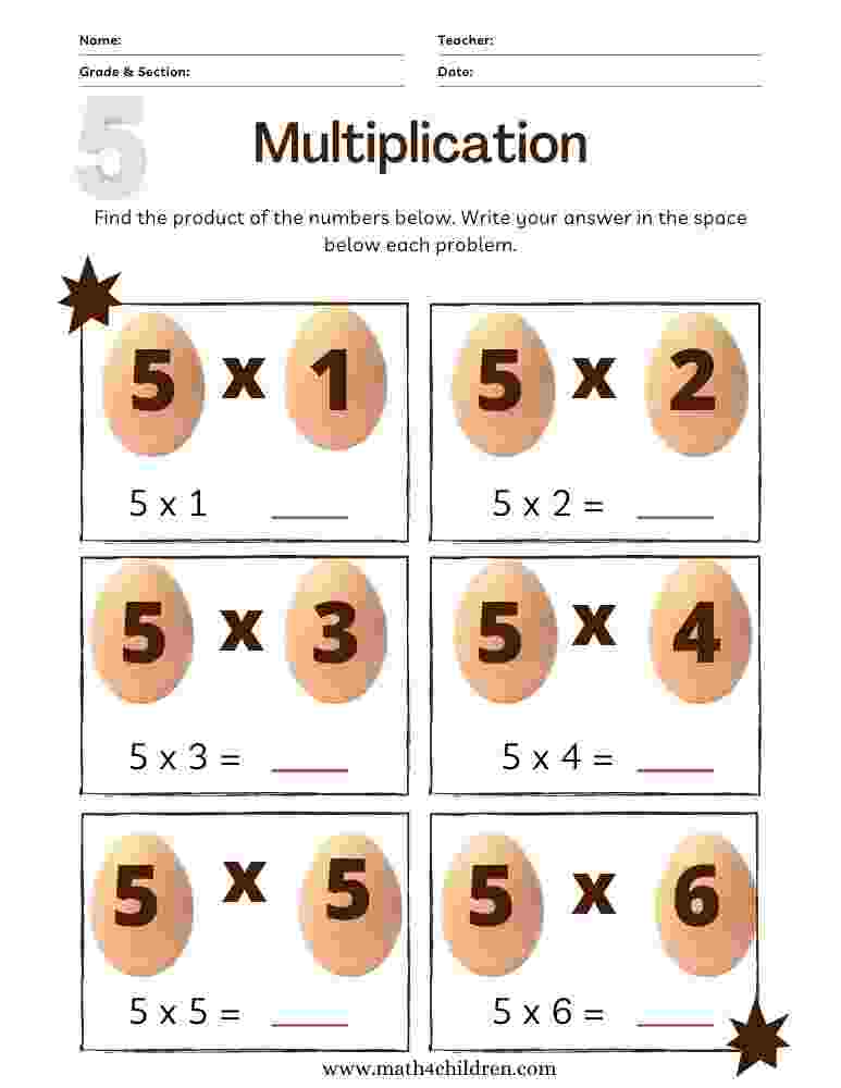 5 Times Tables Worksheets Pdf Multiplication By 5 Tests Pdf
